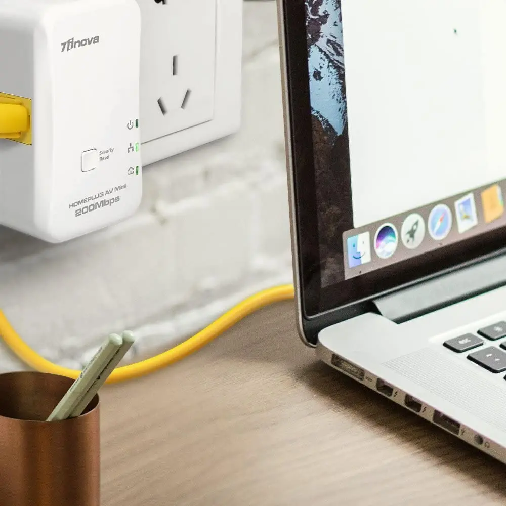 7inova Homeplug AV200 Plug&Play Wallmount Powerline Adapter Kit to ...