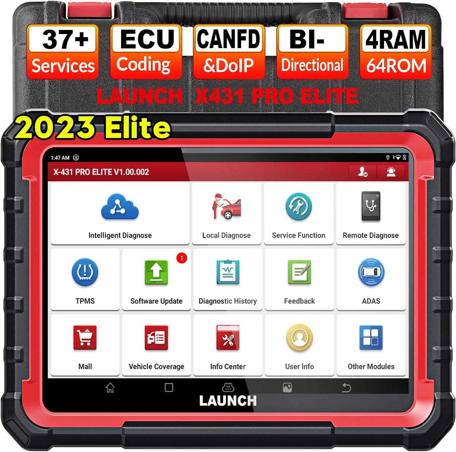 Launch X431 Pro Elite Launch Diagnostic Tool Obd2 Code Reader Ecu Online Coding Full System ...