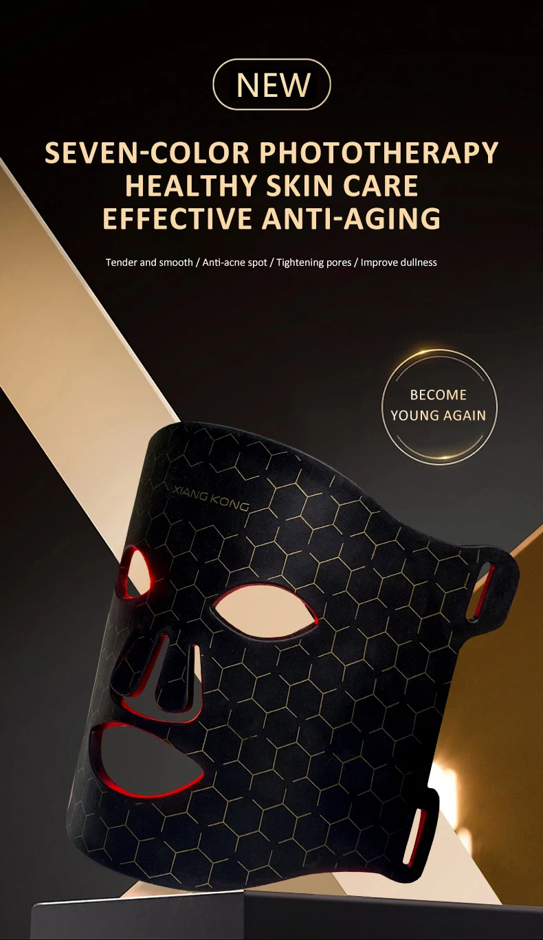 Wholesale Portable Wireless Anti-acne 7 Led Color Light Therapy Mask ...