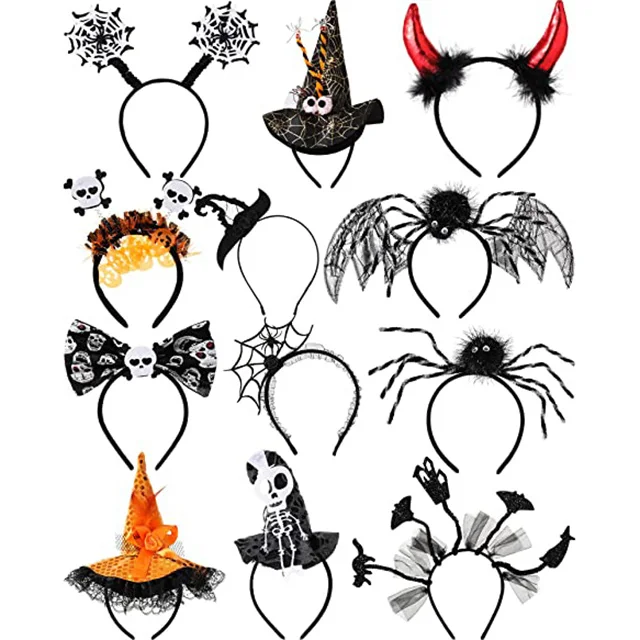 Halloween Headbands Hair Hoop Pumpkin Ghost Spider Hair Accessories For ...