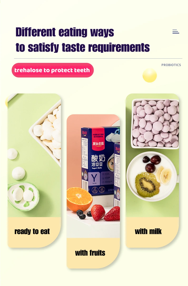 Halal Strawberry Fruit Flavor Freeze Dried Yogurt Cubes Blocks Melt-in ... Halal Strawberry Fruit Flavor Freeze Dried Yogurt Cubes Blocks Melt-in ...