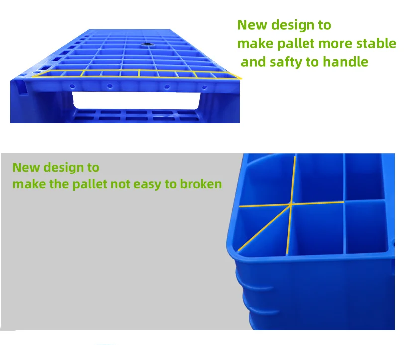 6 Runners Grid Pallet Moisture-proof Plastic Pallet Warehouse Pile ...