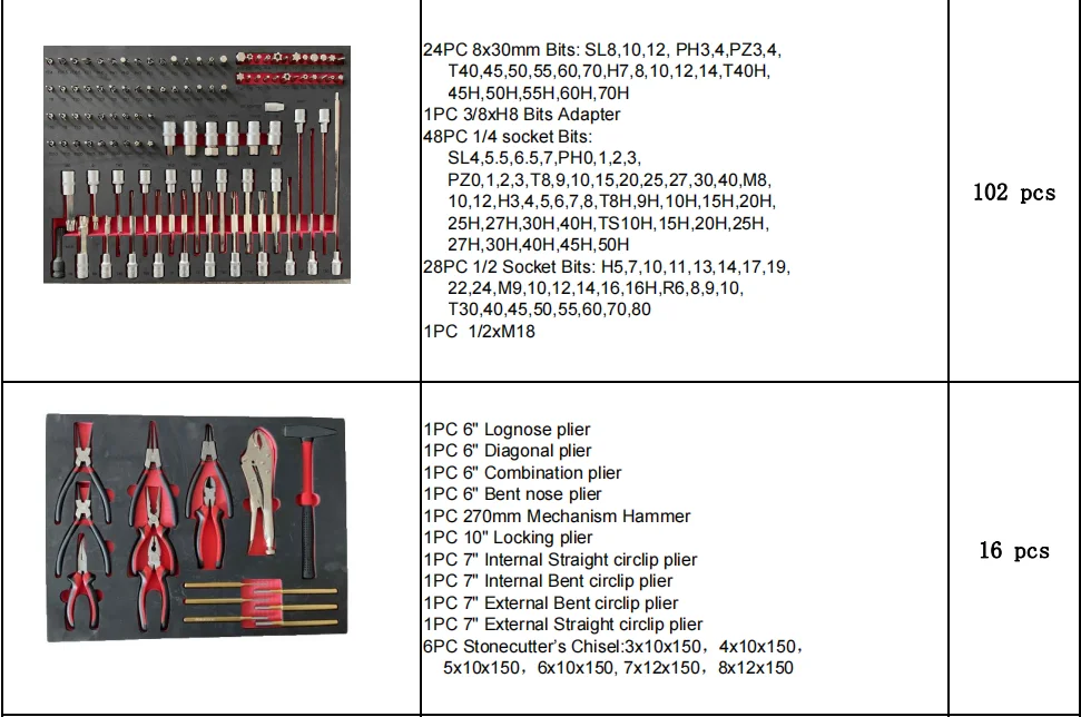 258 Pcs Multifunctional Tool Trolley Cart Tool Cabinet Tool Sets ...
