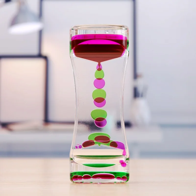Colorful Hourglass Liquid Motion Bubbler Timer for Kids