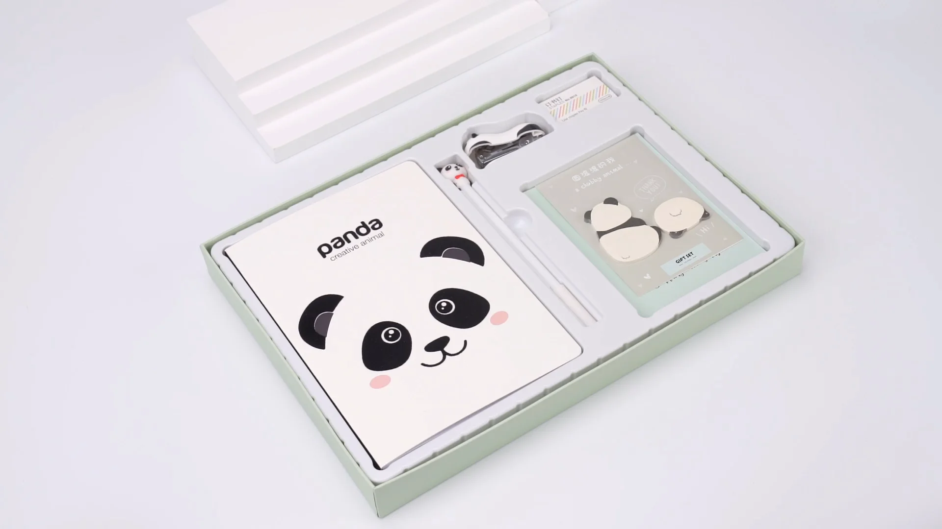 With Stapler Sticky Note Panda Printing Design Matt Lamination Flock ...