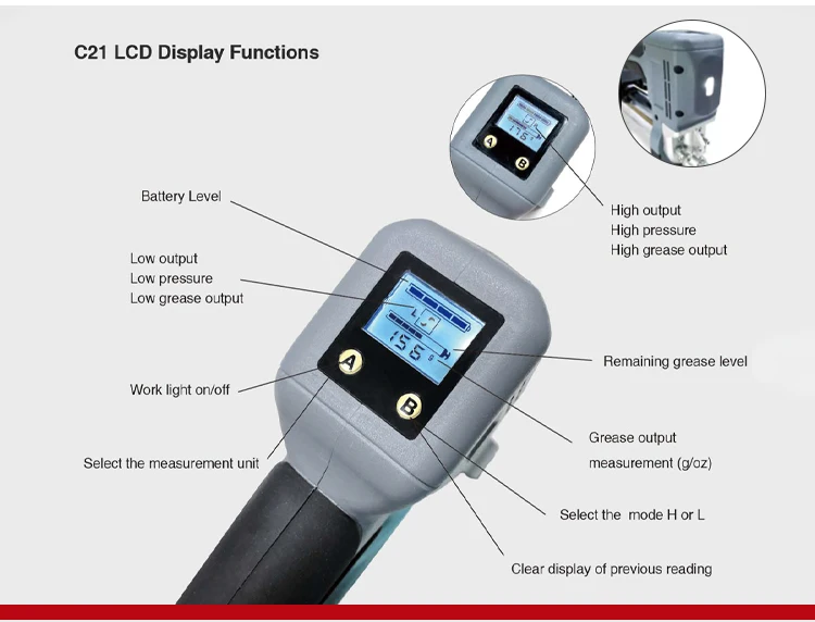 Heavy Duty Automatic Grease Gun With Lcd Display 10000psi Dual Flow ...