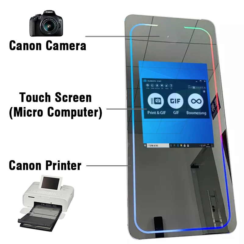 Photobooth Magic Mirror With 4k Tv 1 Set Easy Selfie Mirror Photo Booth ...