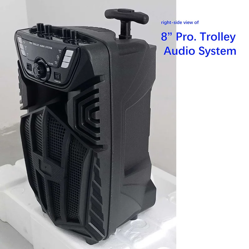 8" Pro Trolley Audio System Remote Control Speaker With Bt/usb/sd/aux ...