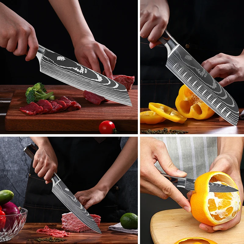Super Sharp Chef Knife Professional Cooking German Japanese Pakka Wood ...