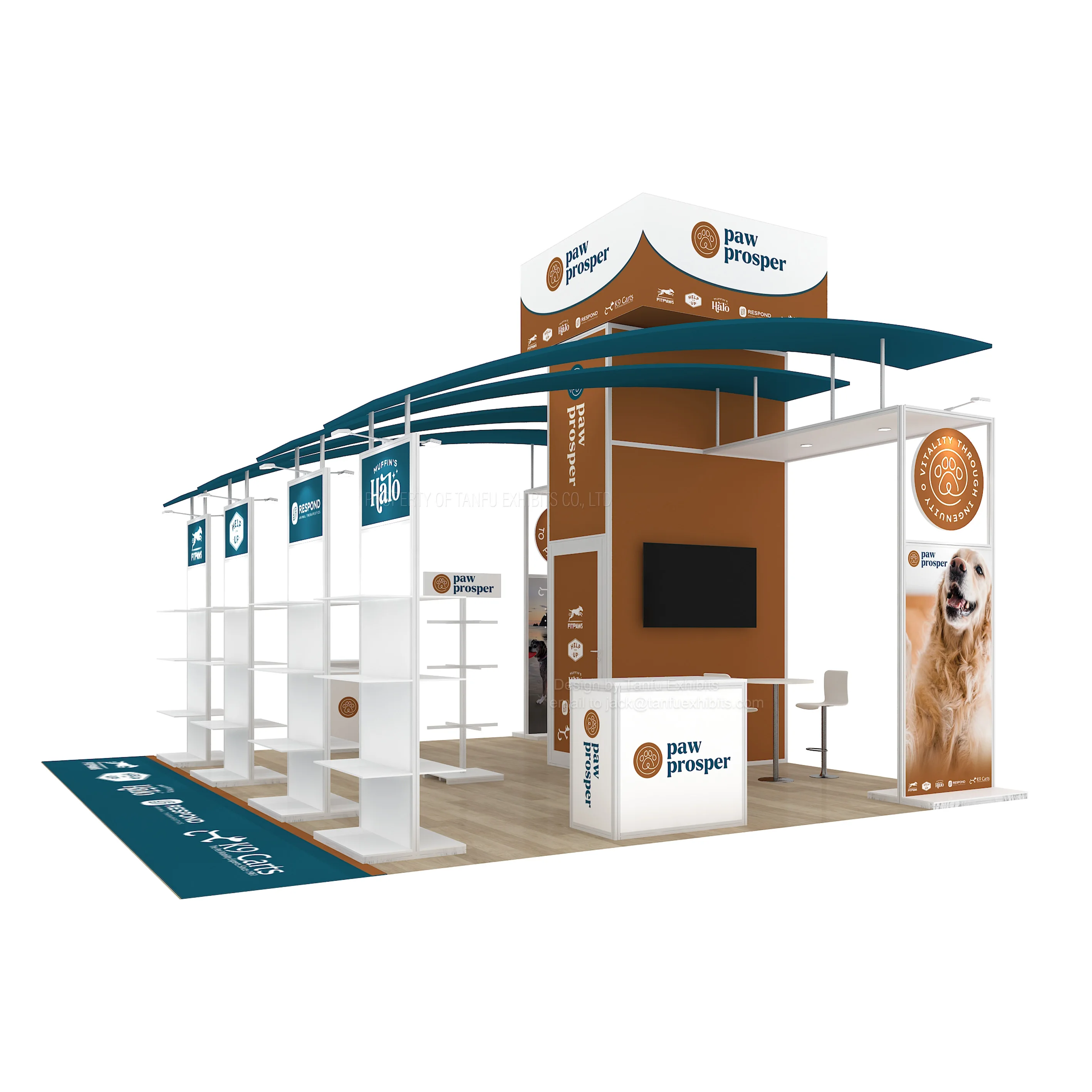 20x20 Easy Assemble Customize Tension Fabric Modular Exhibition Booth ...