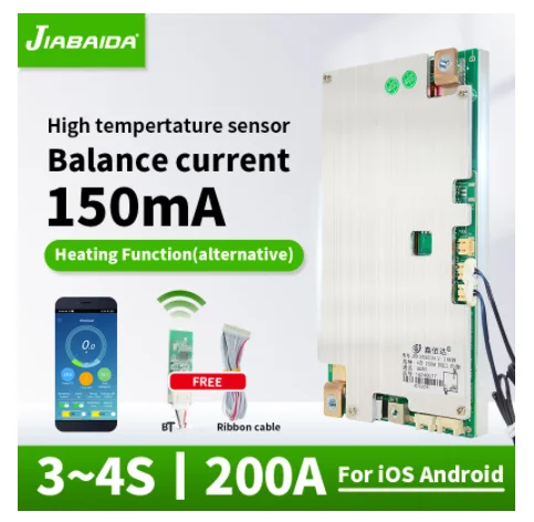 Jbd Smart Bms 4s Lifepo4 200a Heating Function Uart Rs485 Lithium ...