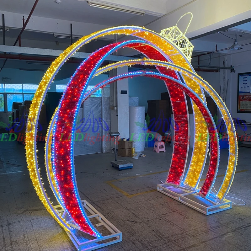 Outdoor Christmas Motif Lights Walk Through Led Arch Ball Decoration ...