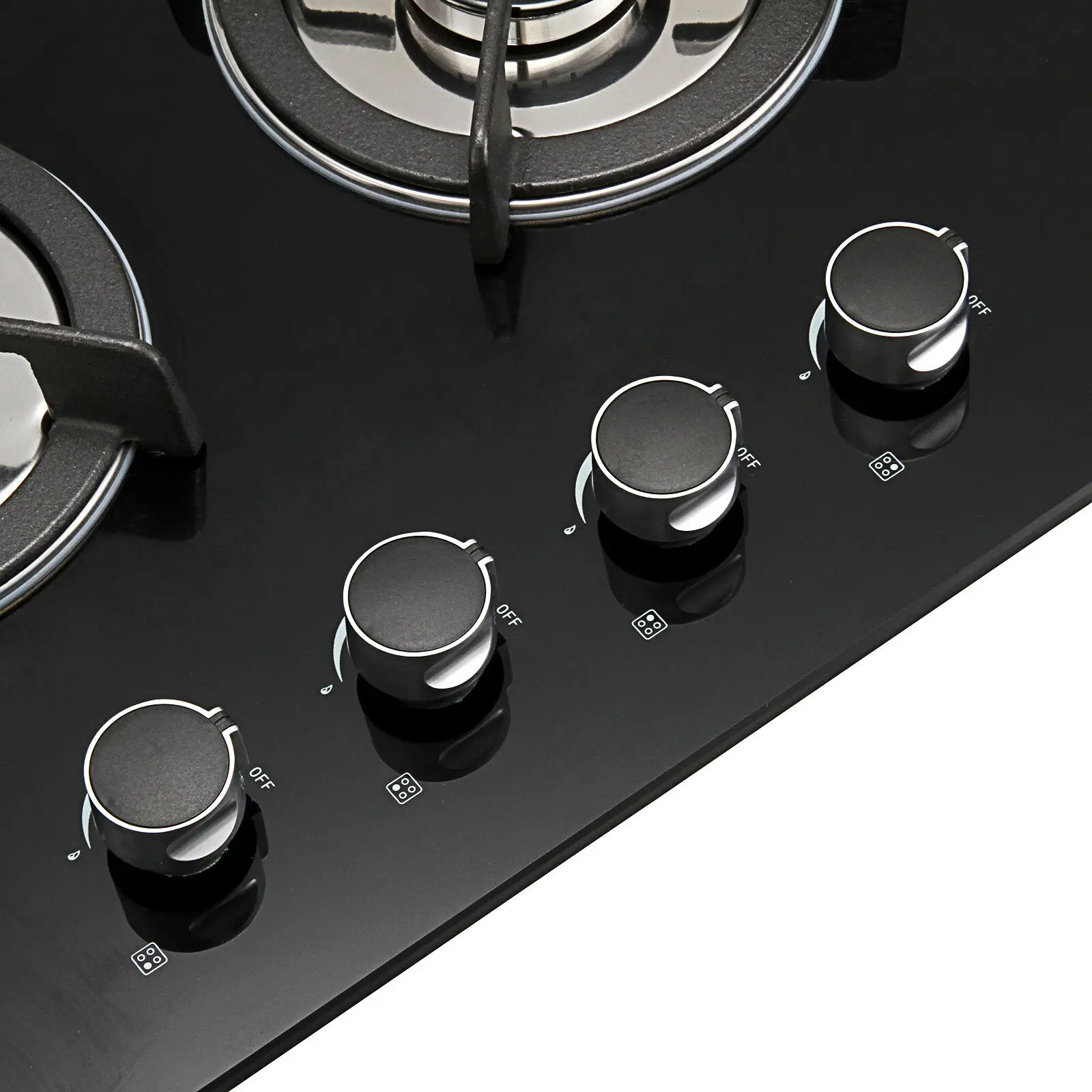 5-Burner Gas Cooker with Electronic Ignition Stainless Steel Built-In ...