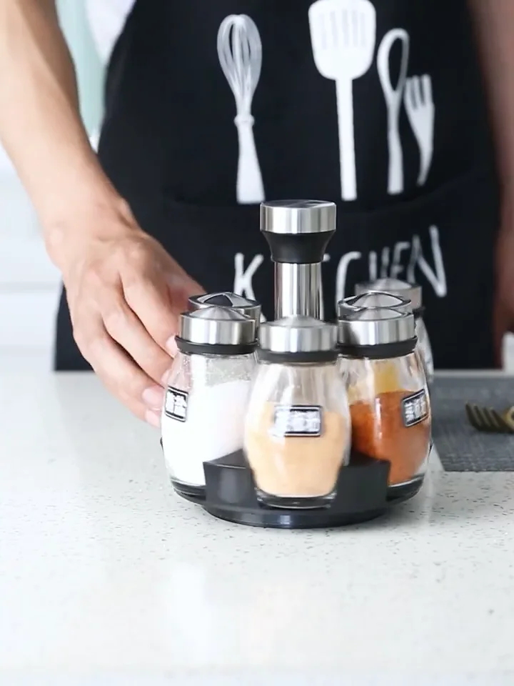 Kitchen Organizer Sprays Bottles Salt Shakers Stainless Steel Seasoning ...