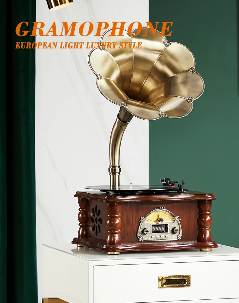 New Design Wooden Nostalgic Phonograph Nostalgia Turntable Player - Buy ...