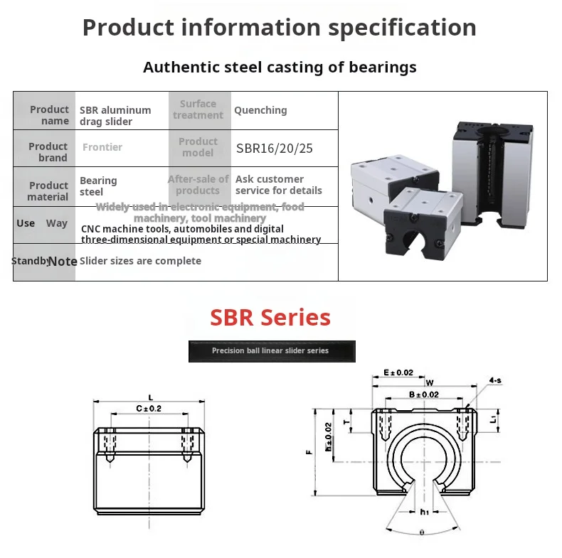Popular Linear Bearing Sbr Supports The Track Unit Slider Sbr25uu - Buy ...
