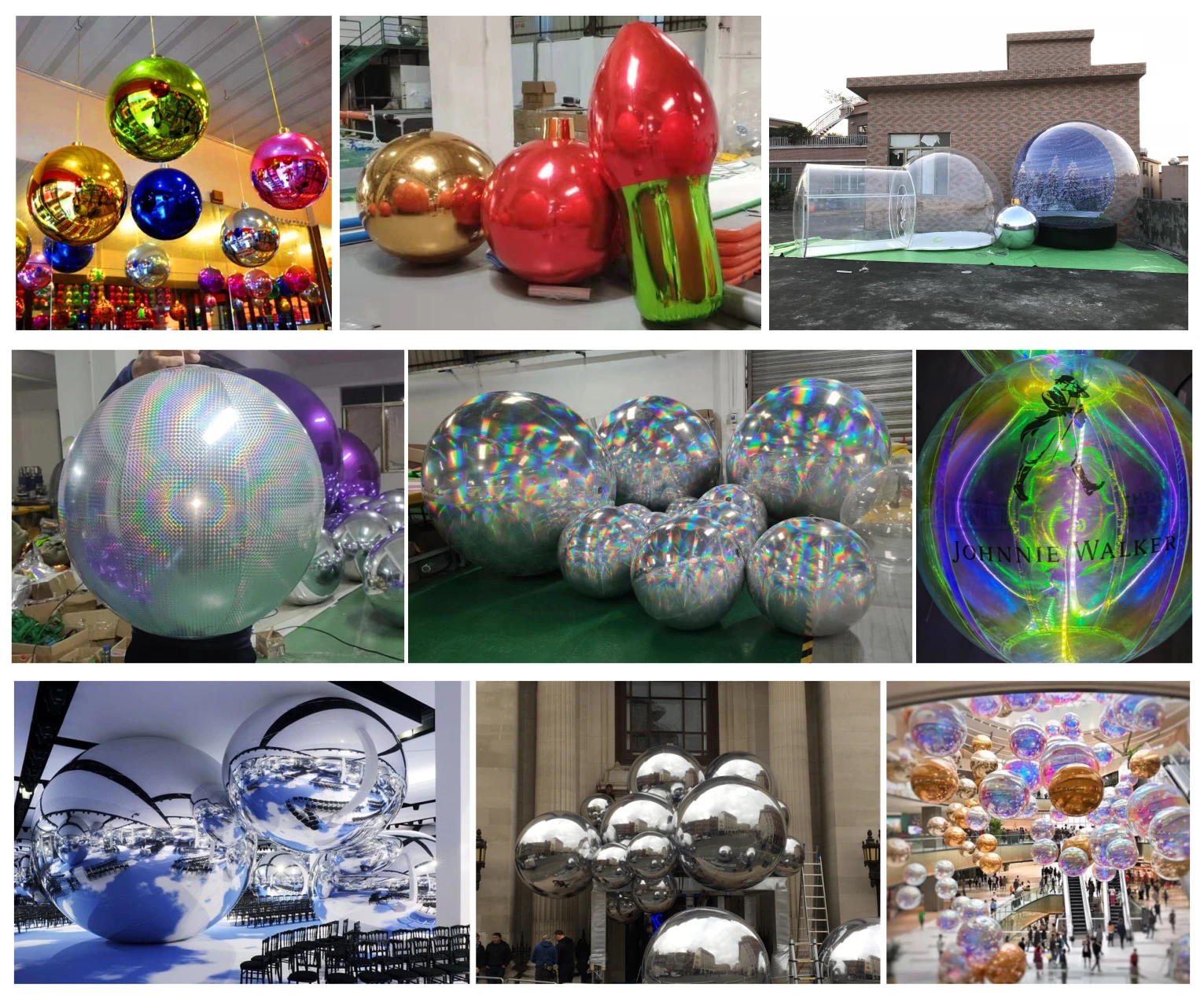 Colorful Mirror Ball 1 Meter Inflatables Ball Balloons Half Sphere ...