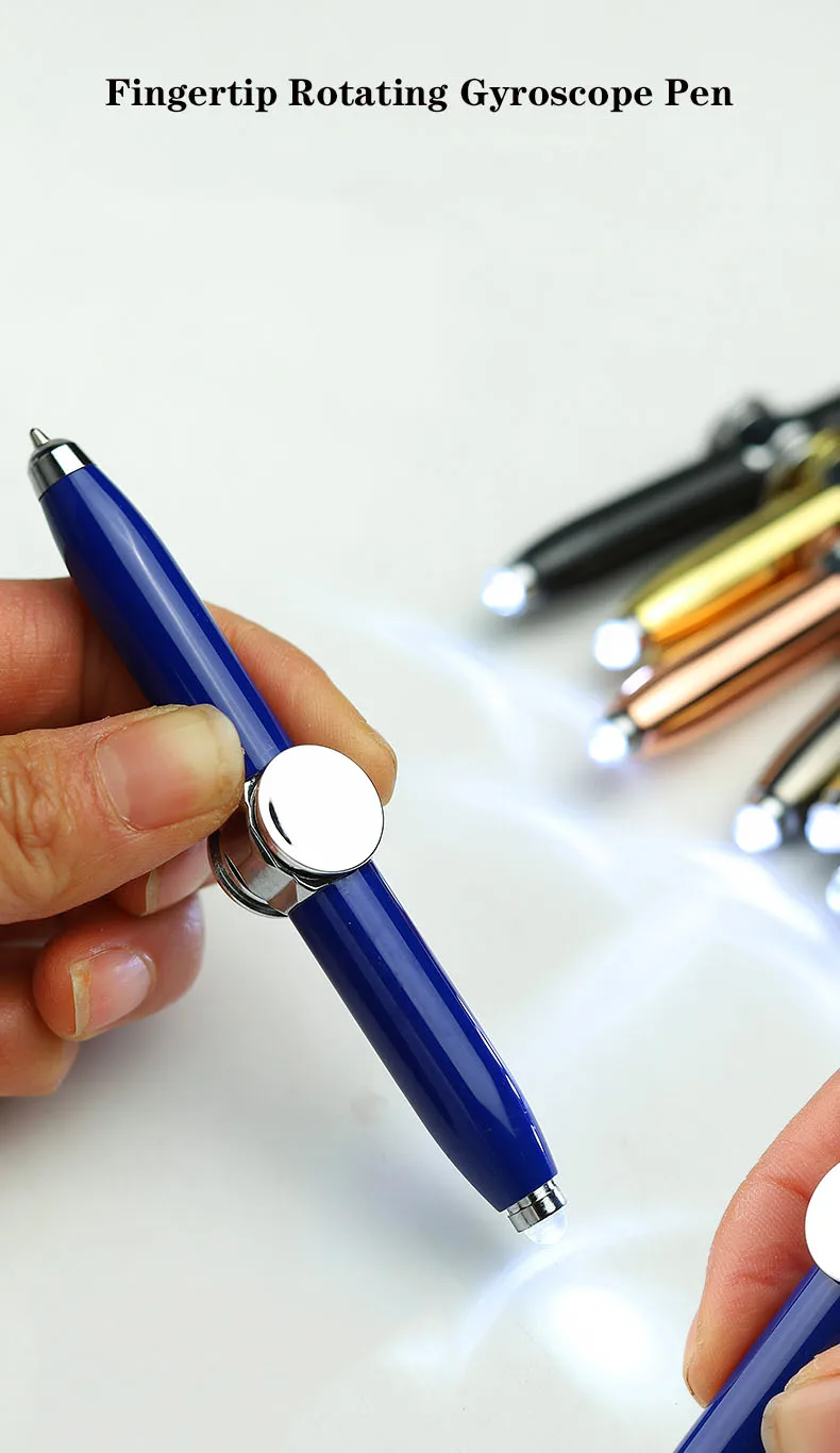 Spinning Top Toys Fidget Spinner Pen With Led Light Stress Reliever ...