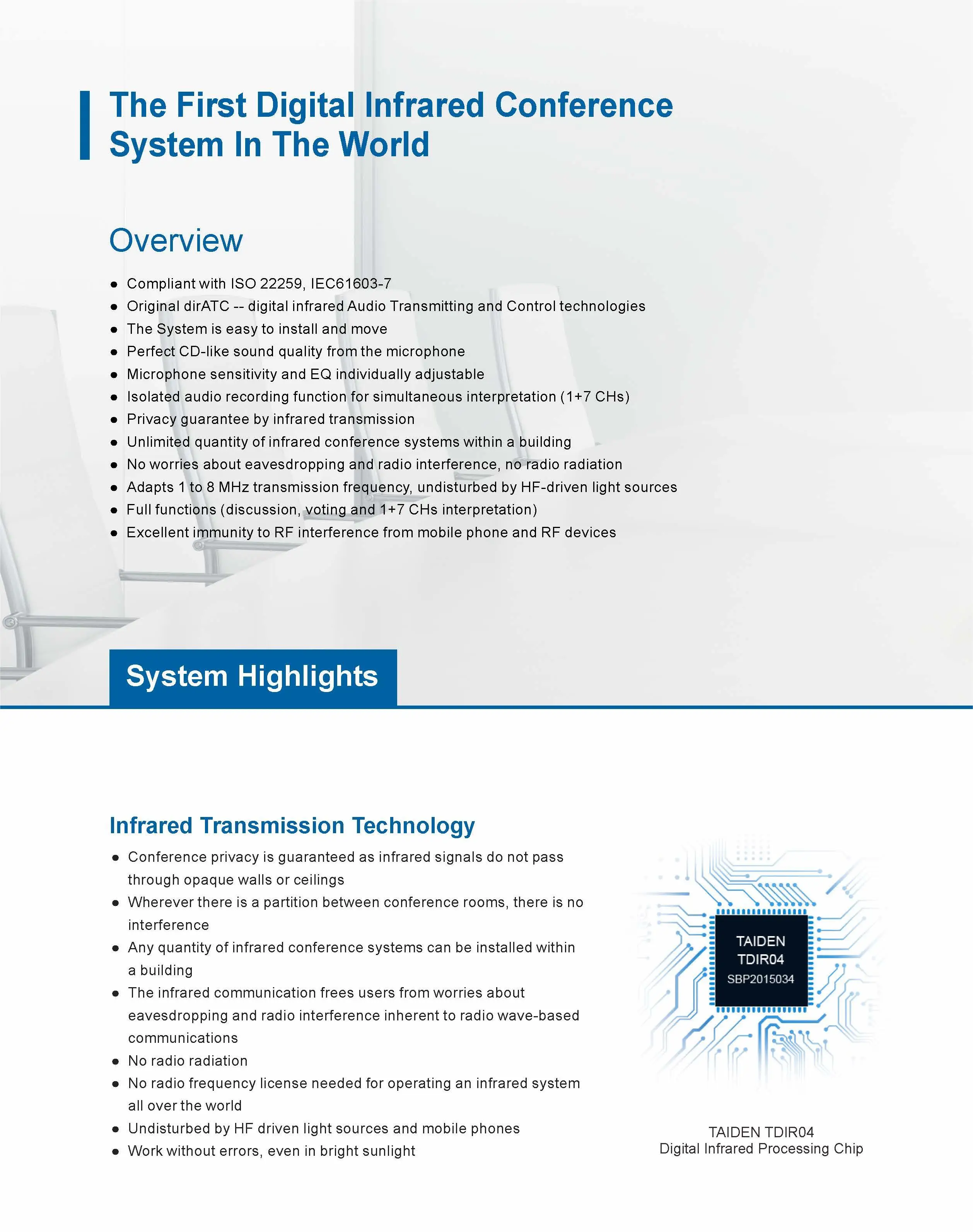 TAIDEN HCS-5300TWN_B/80 Digital Infrared Transceiver - Other