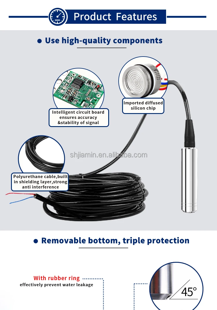 Hydrostatic Water River Level Sensor Rs485 Modbus Water tank Level ...
