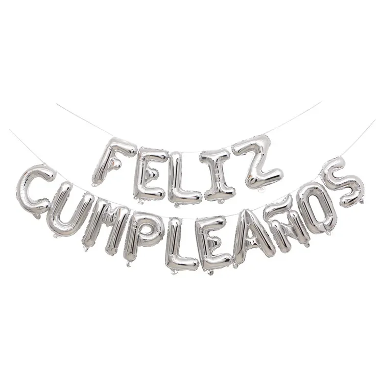 Spanish Balloon Happy Birthday Balloons Banner 16 Inch Foil Letter ...