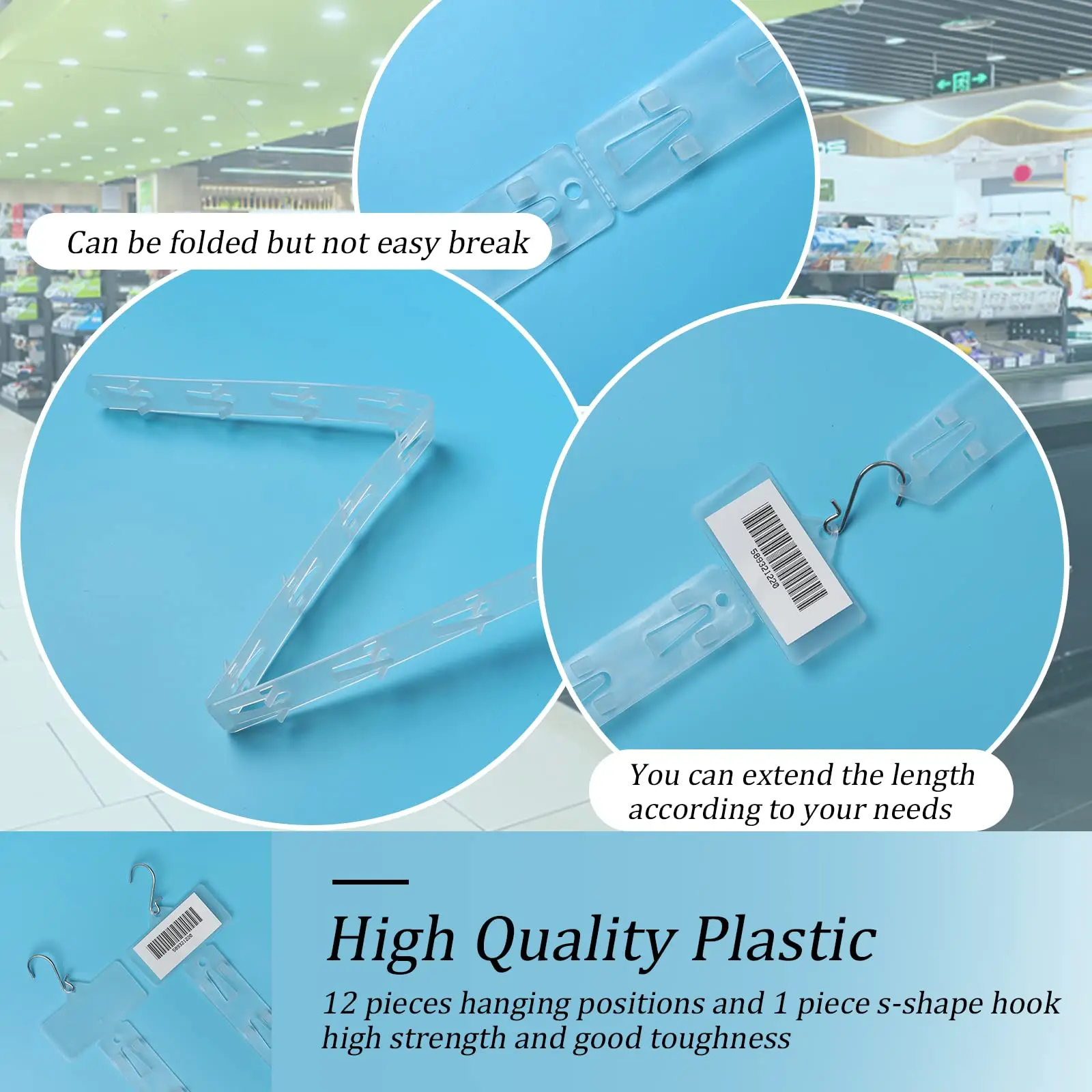 Heavy Duty Chip Display Clip Strip Brand Metal Merchandise Hangers For ...