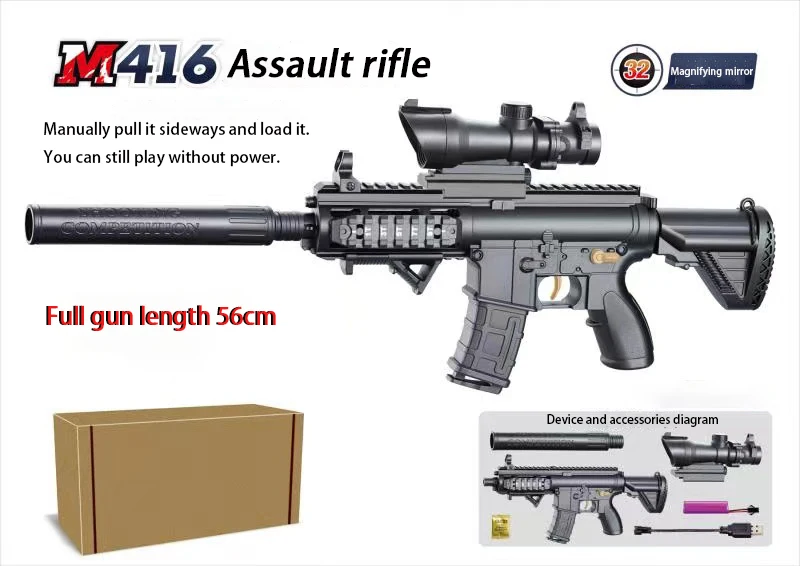 Mini M416 Fully Automatic Gun Paintball Guns Pistola De Hidrogel Water Bullets By Air Pressure ...