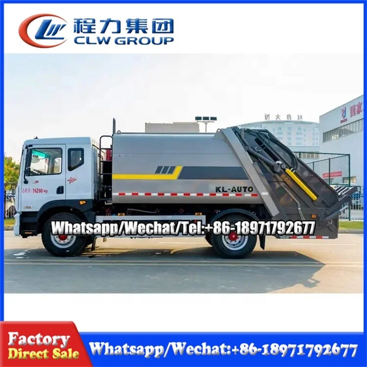 Dongfeng Compression Rubbish Truck 4x2 10 Tons 12m3 Compressed Garbage ...