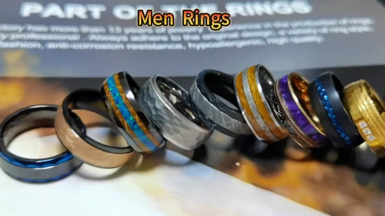 Customized Rings Inlay Meteorite Bague Homme Fashion Anillos Hombre ...