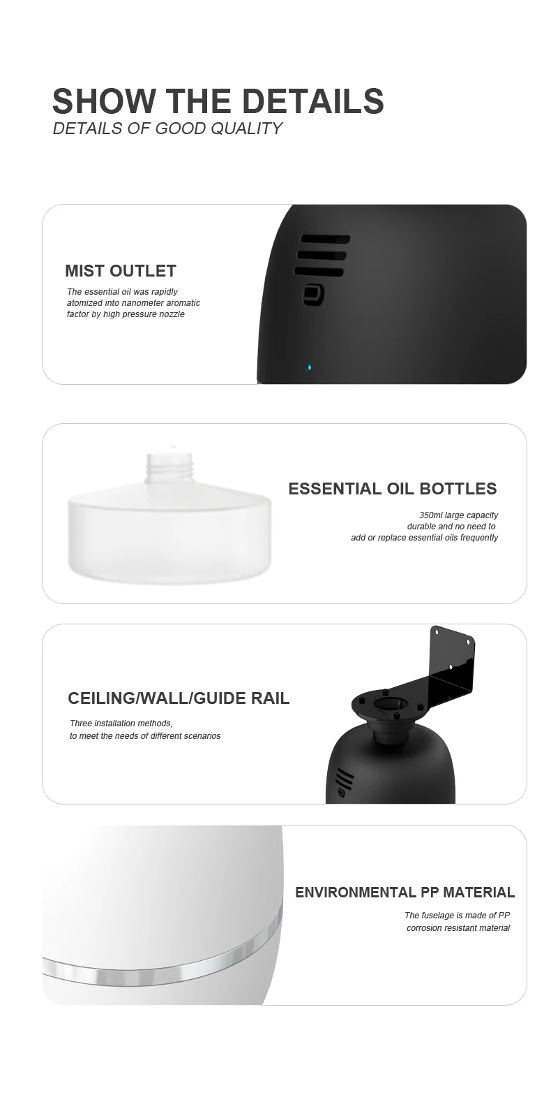 Electric Suspended Ceiling Scent Diffuser Machine 1000m3 Room APP ...