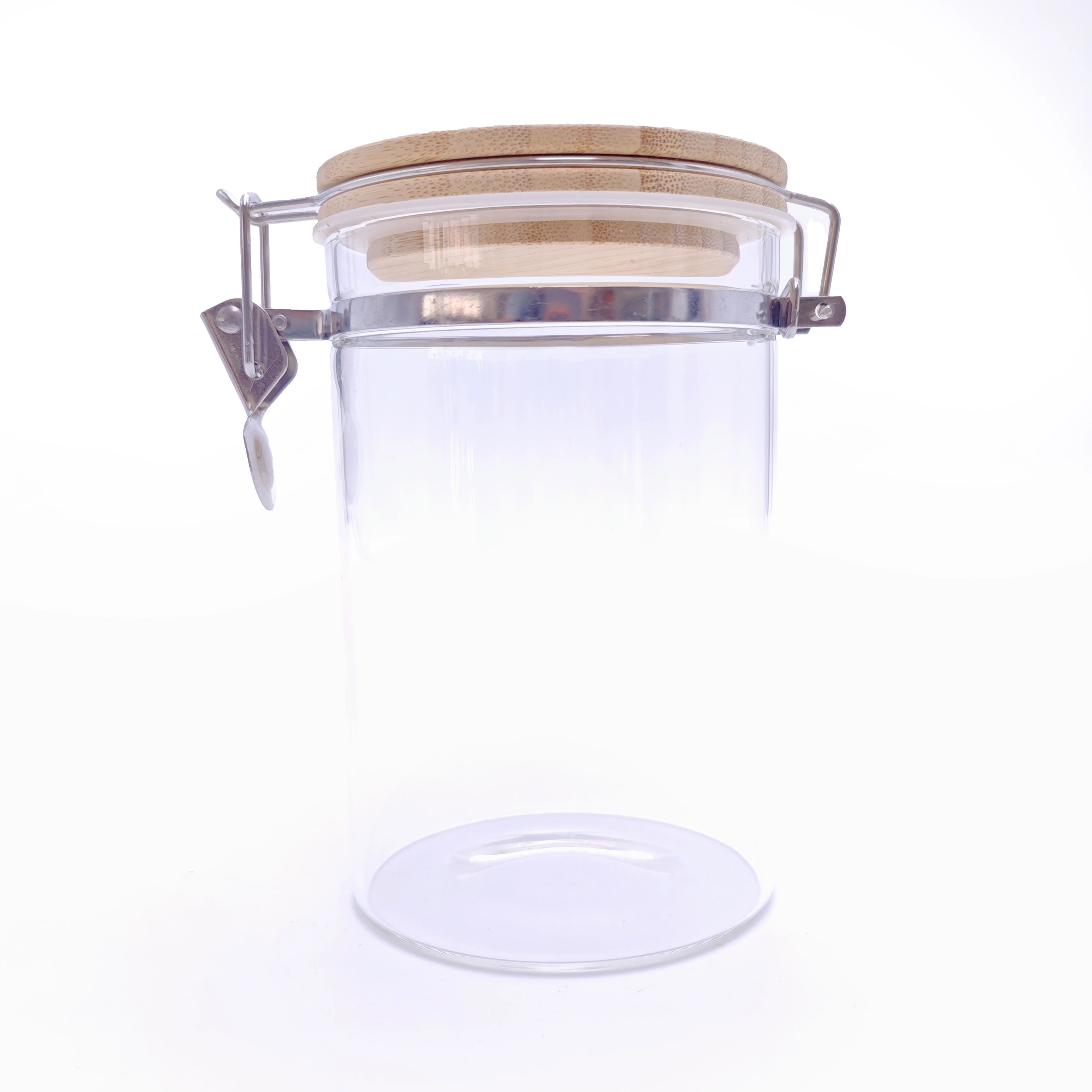 High Borosilicate Luxury Glass Storage Containers Jars With Bamboo Lid Airtight Kitchen ...