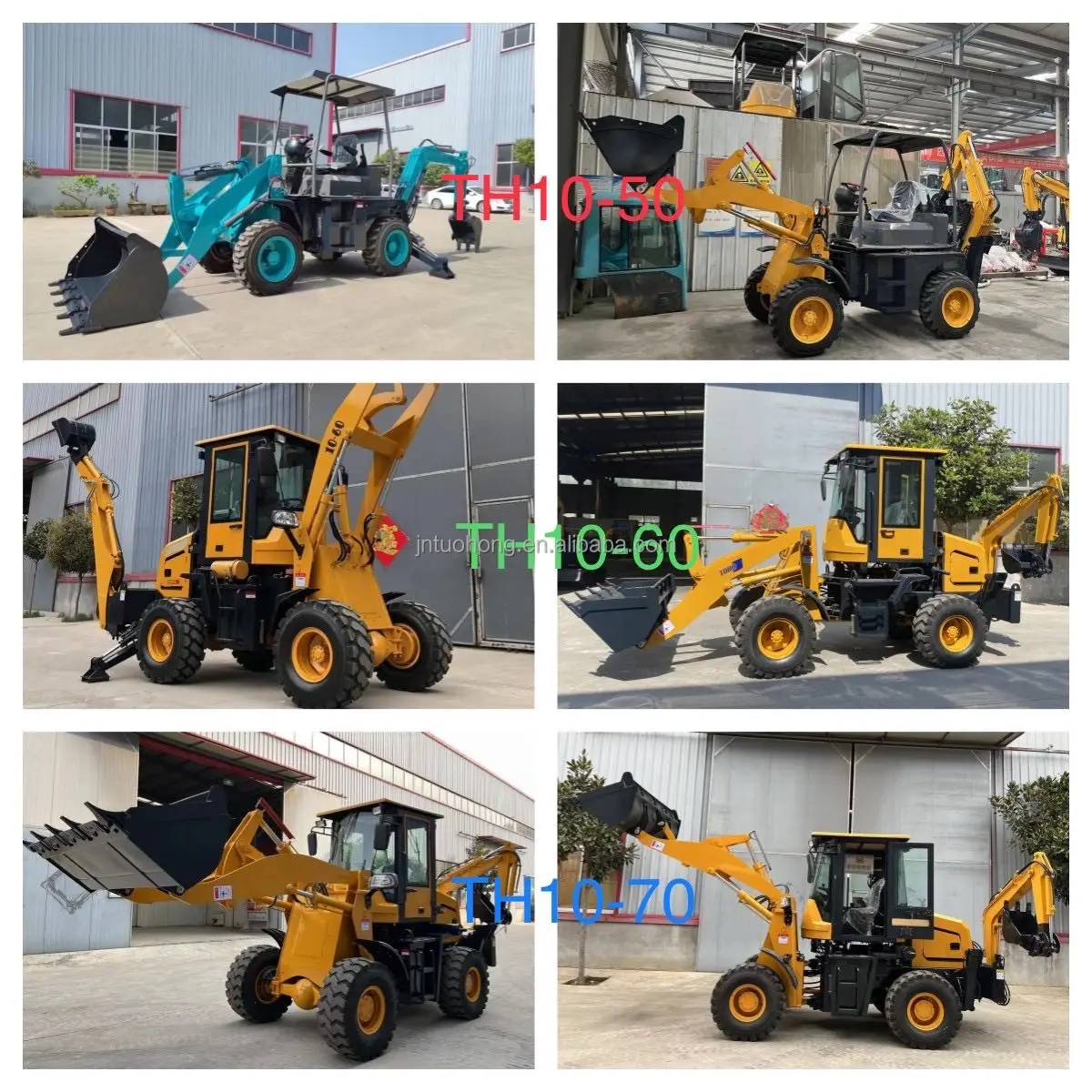 TOHO TH10-50 Diesel Backhoe Loader - Compact 4x4 Mini Wheel Loader for ...