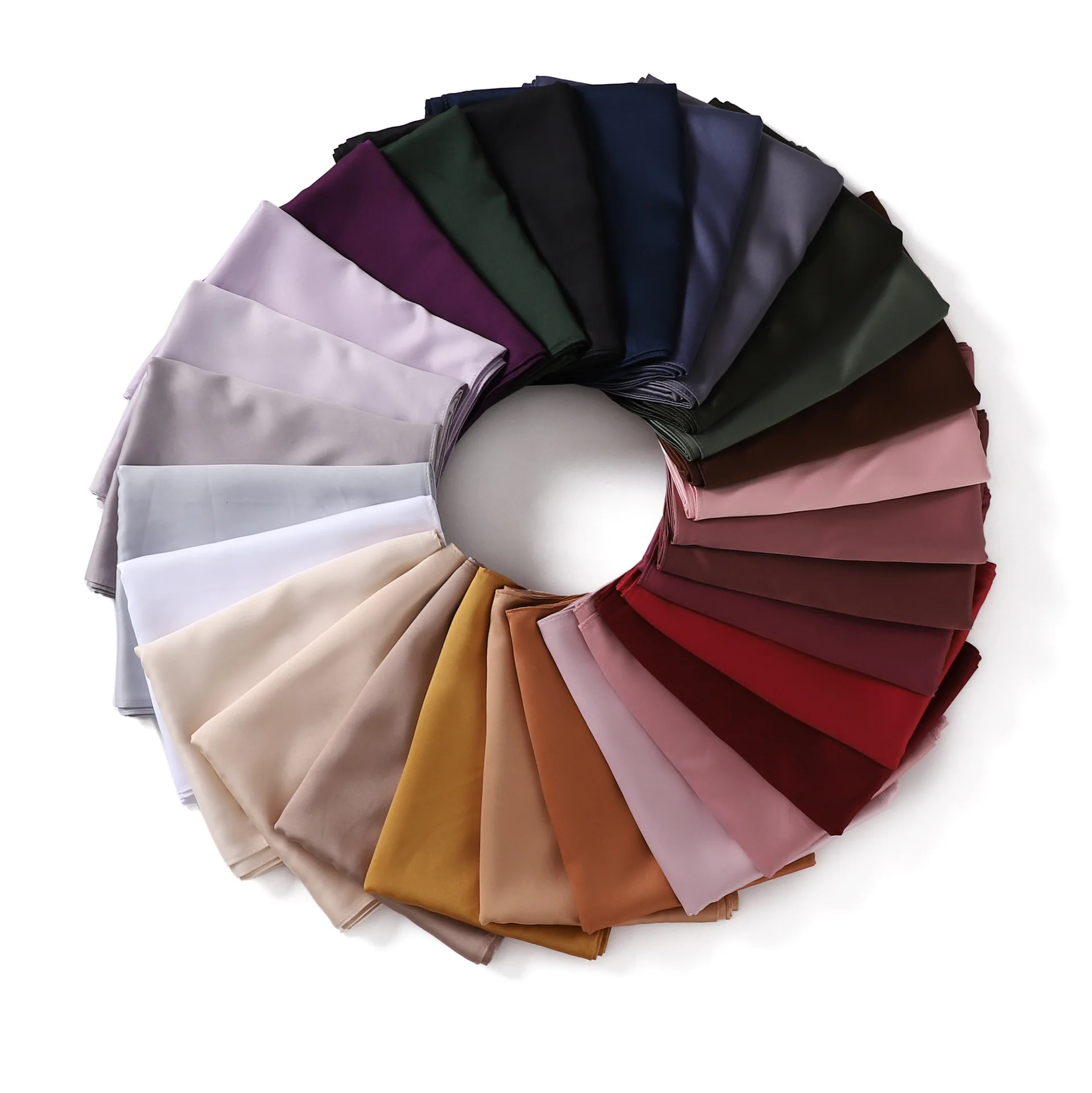 Latest Luxury Stain Silk Hijab Solid Plain Polyester Material for ...