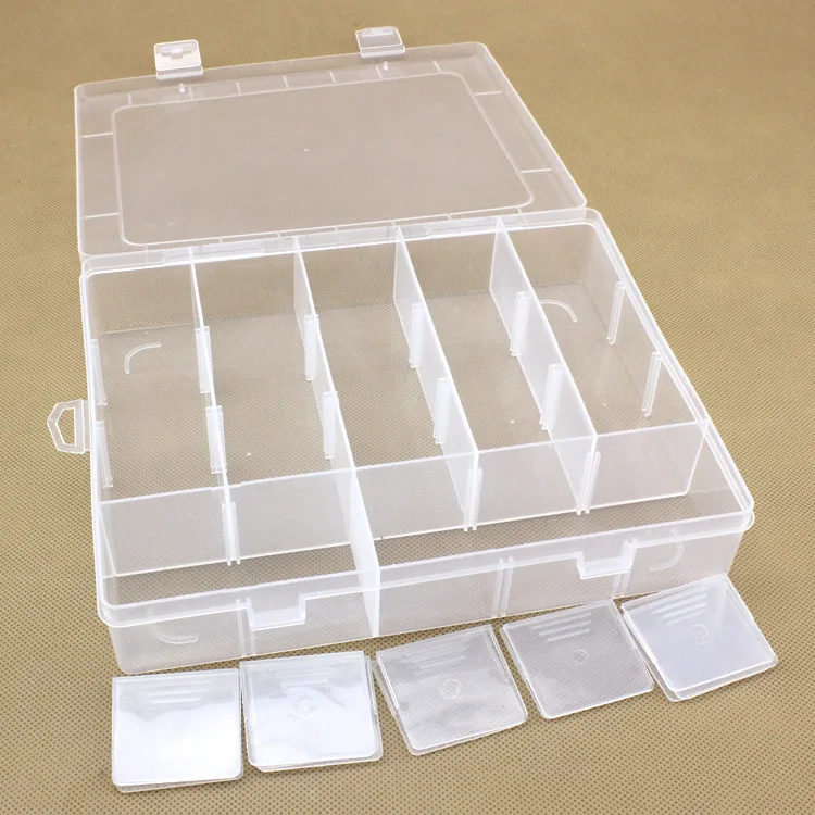 UWORTHY Transparent Plastic Adjustable 20 Clear Grids Organizer Box