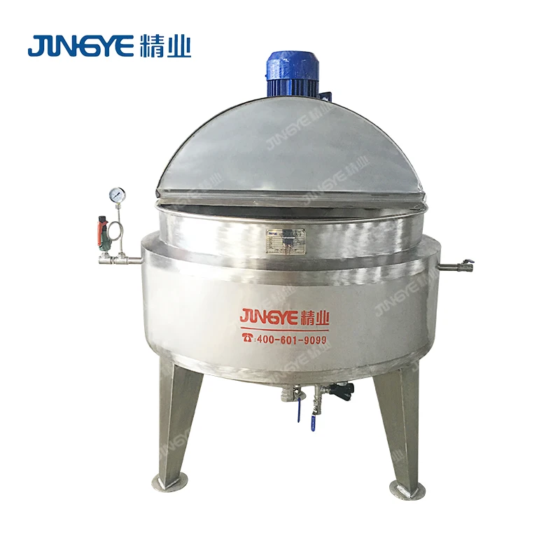 100-600l Double Jacketed Cooking Tank / Industrial Steam Jacketed ...