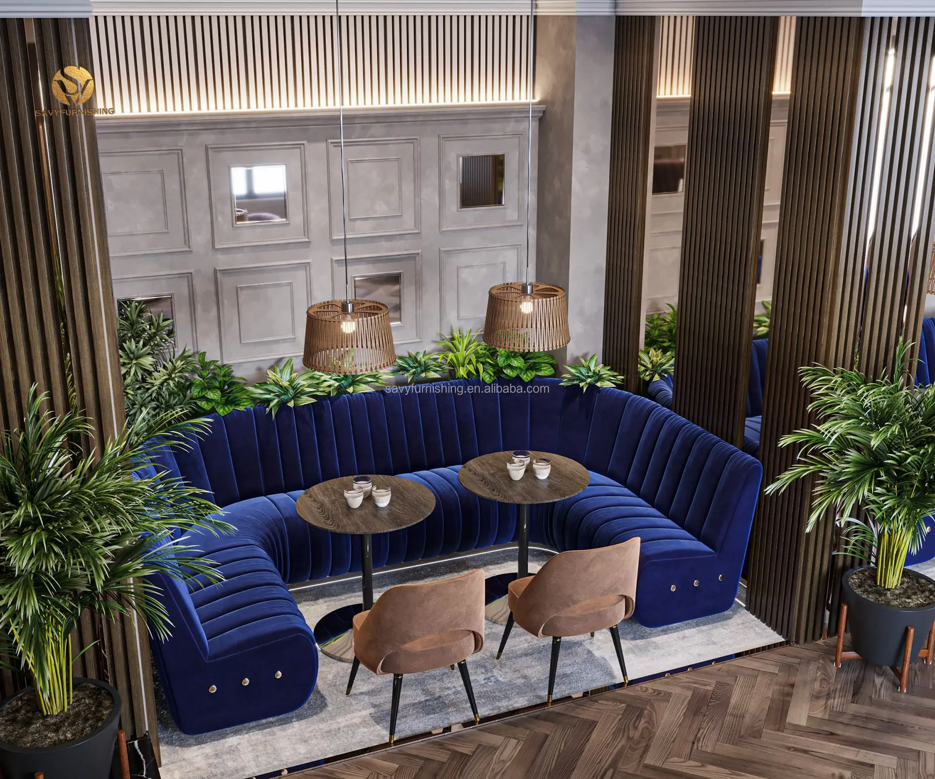 Modern Black Leather Booth Seating for Bar & Restaurant