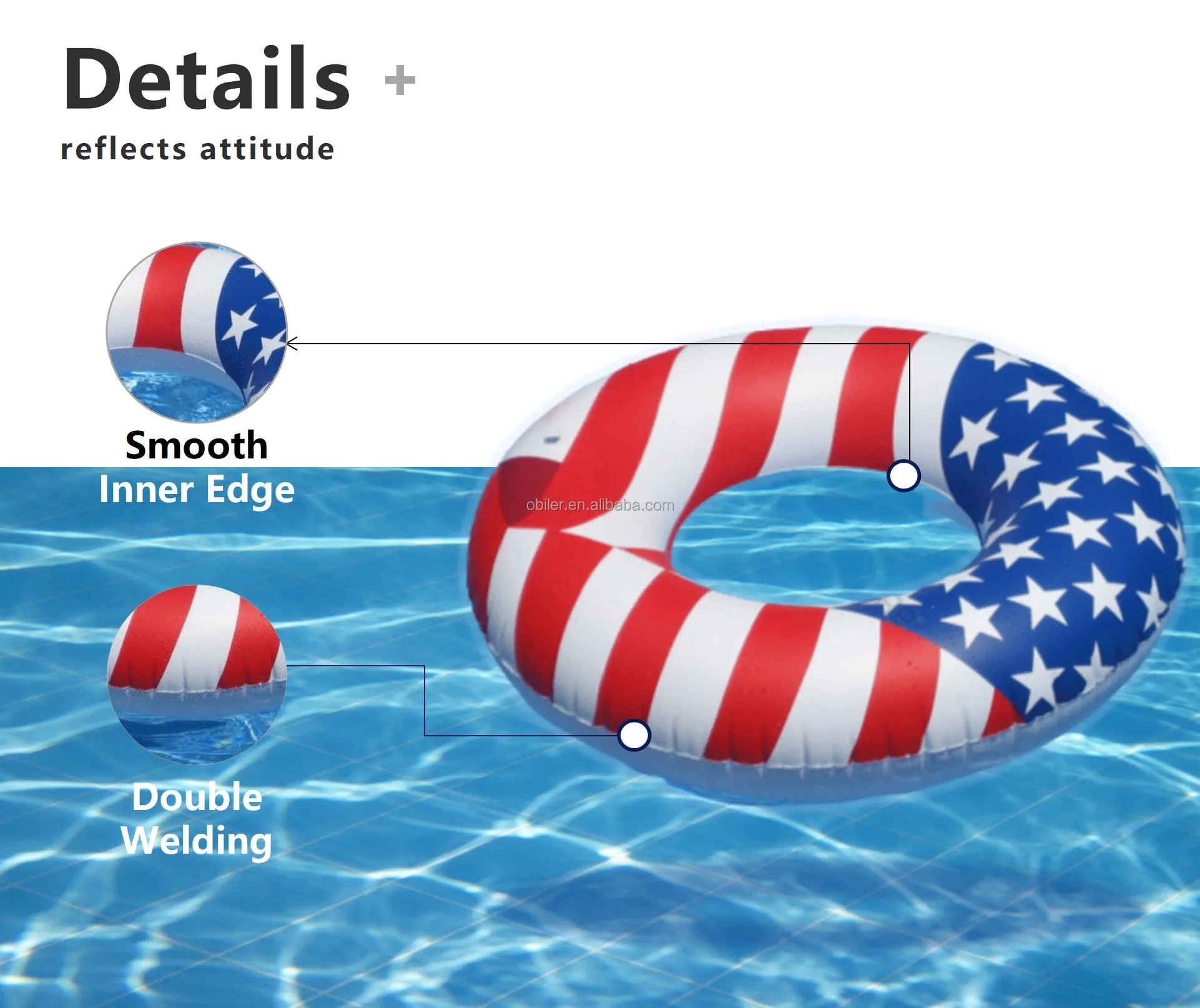 Obl New Design Fruit Swimming Pool Floaters Inflatable Float Green ...