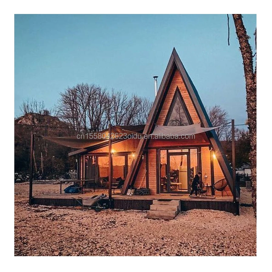 EU Prefabricated Modern Triangular Wooden House for Hotels
