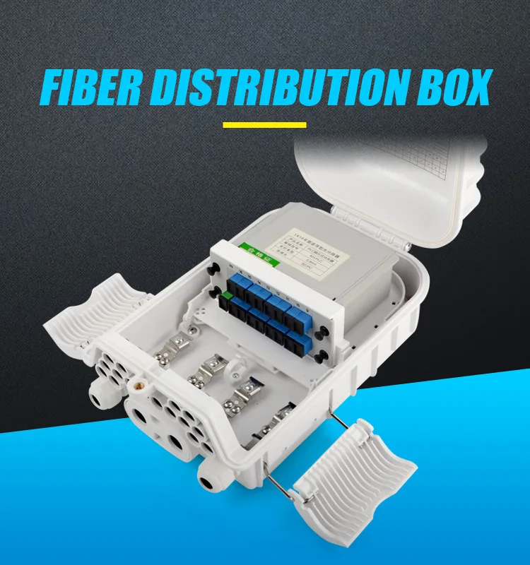FTTH 16 Core Fiber Optical Access Terminal Box Optical Fiber Distribution Box 2 in 16 out abs ...