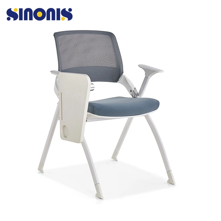 Sinonis Modern Foldable Training Chair With Writing Table Mesh Back ...