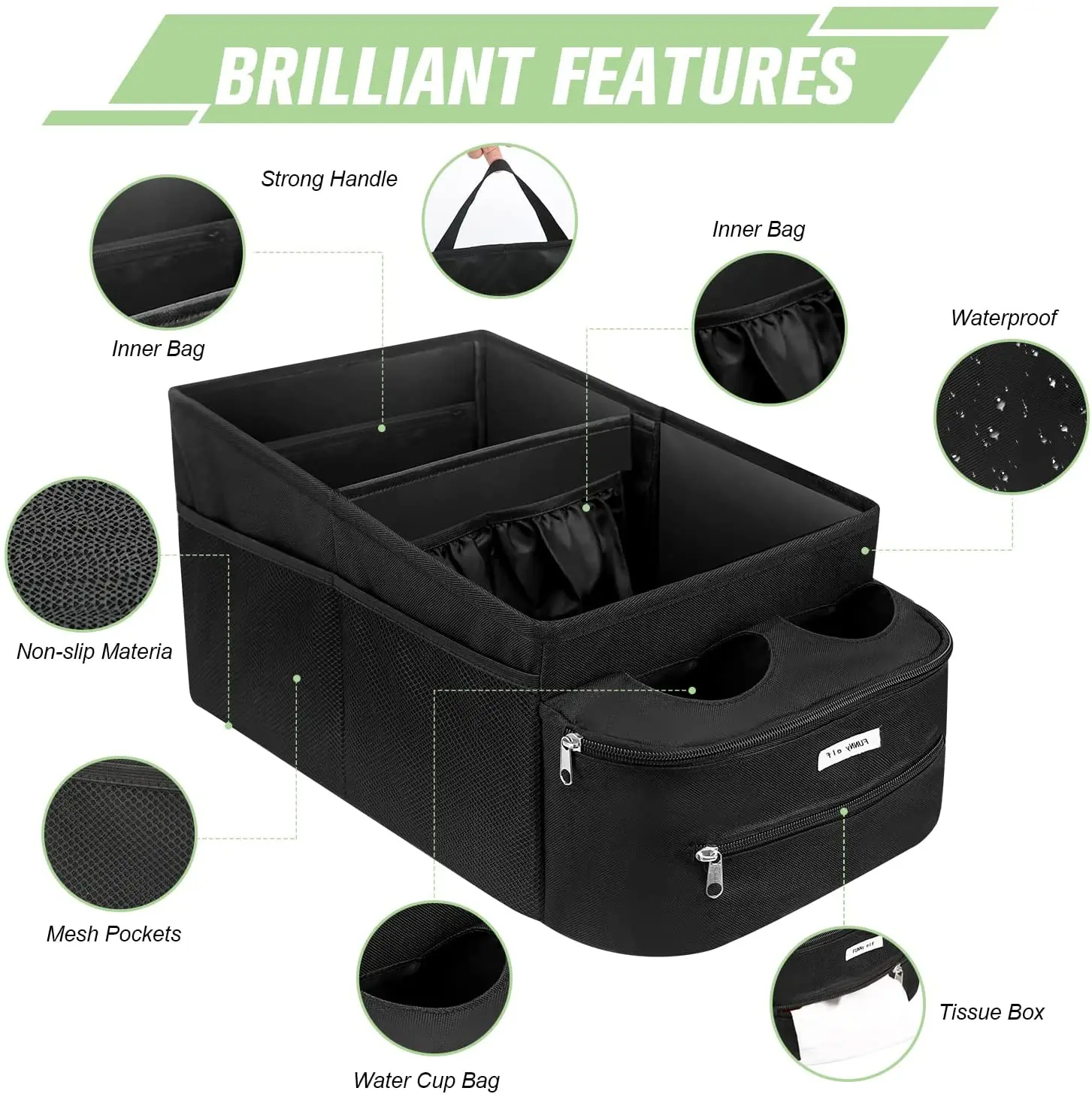 Car Seat Organizer - Passenger Organizer,Cup Holders For Front Seat Or ...