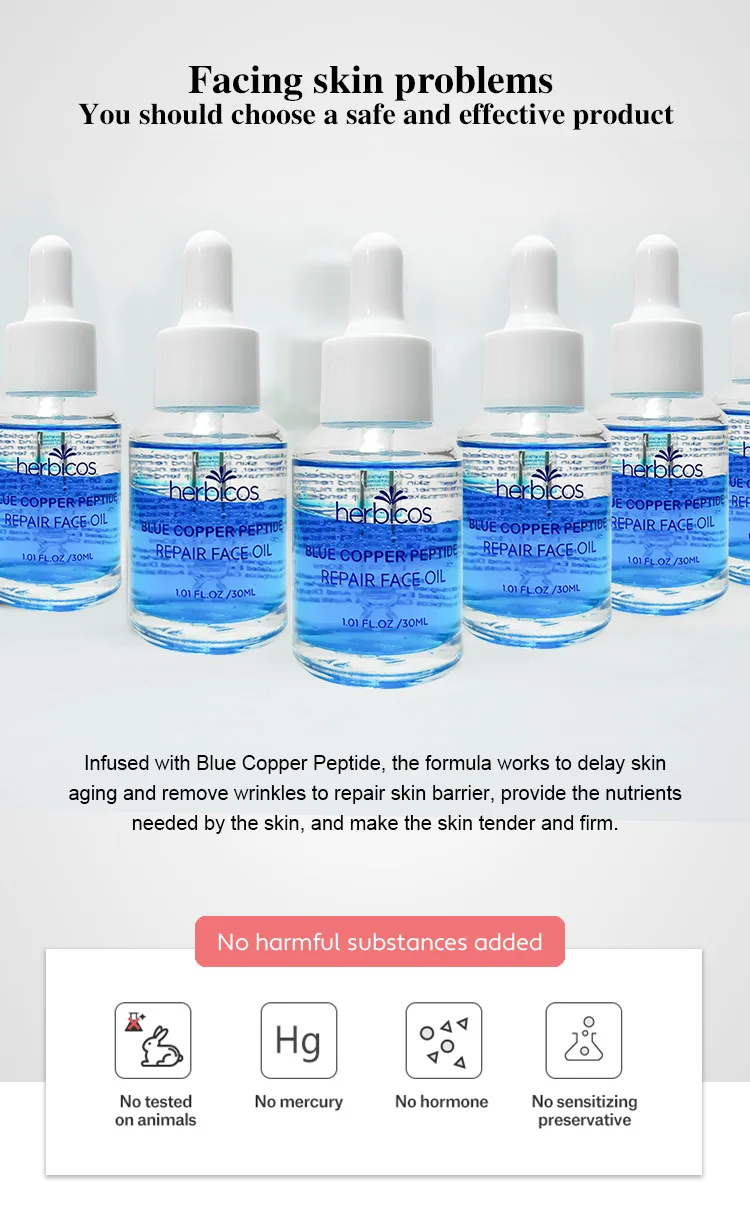 Customize Logo Anti Aging Blue Copper Peptide Serum - Buy Copper ...
