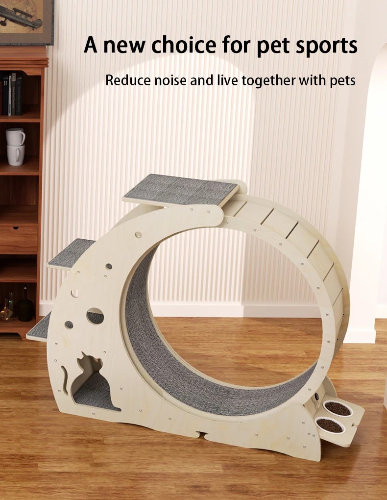Wholesale Wooden Pet Equipment Interactive Silent Cat Wheel Exercise ...