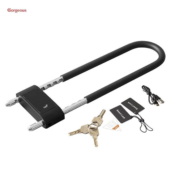 U Shape Fingerprint Glass Door Lock Smart Biometric Bluetooth Keyless ...