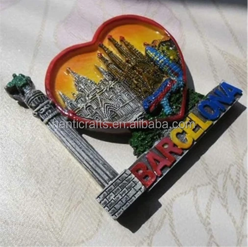 Resin 3d Barcelona Spanish Refrigerator Magnet Handmade Magnet Crafts ...