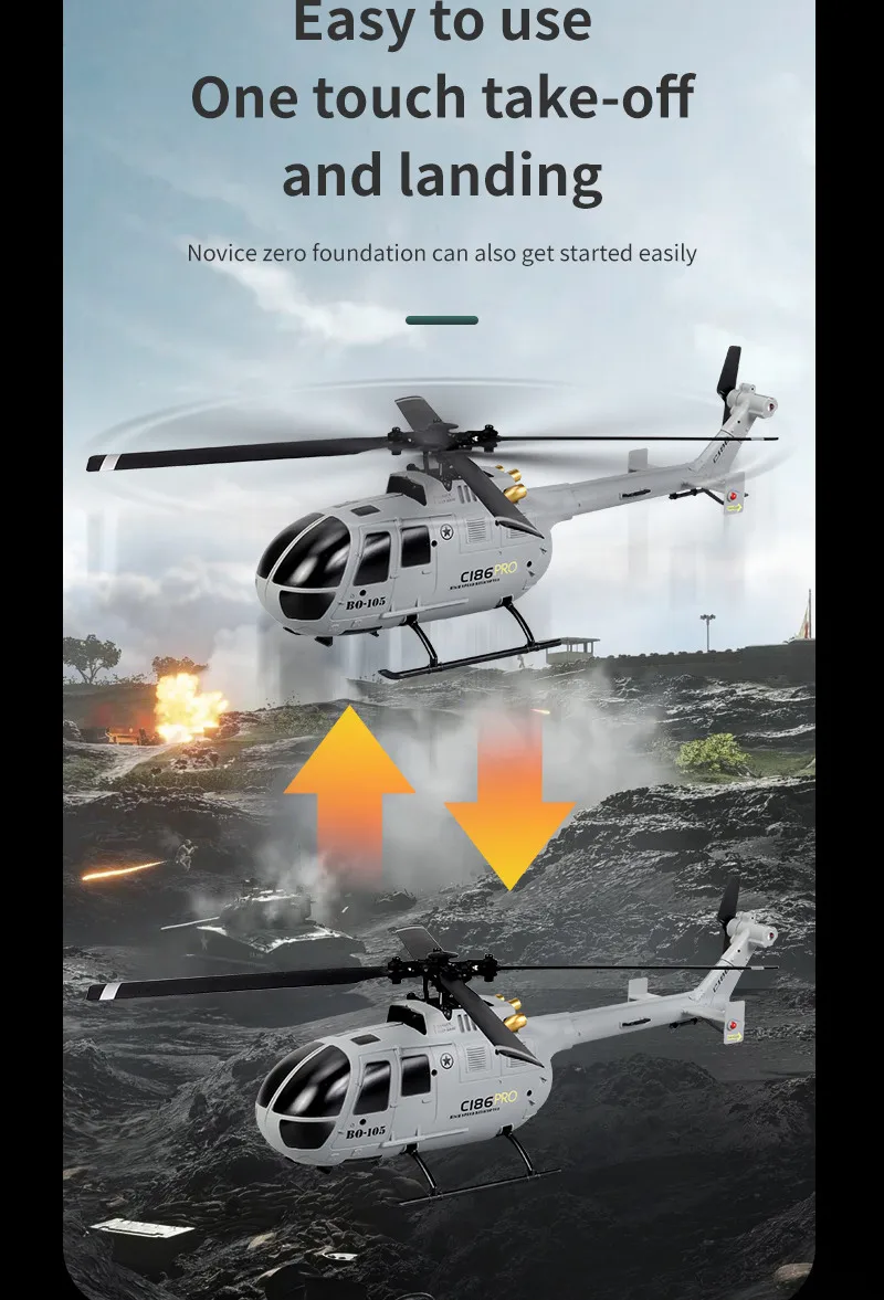 HOSHI C186 RC Helicopter - Stabilized 4 Propeller Drone