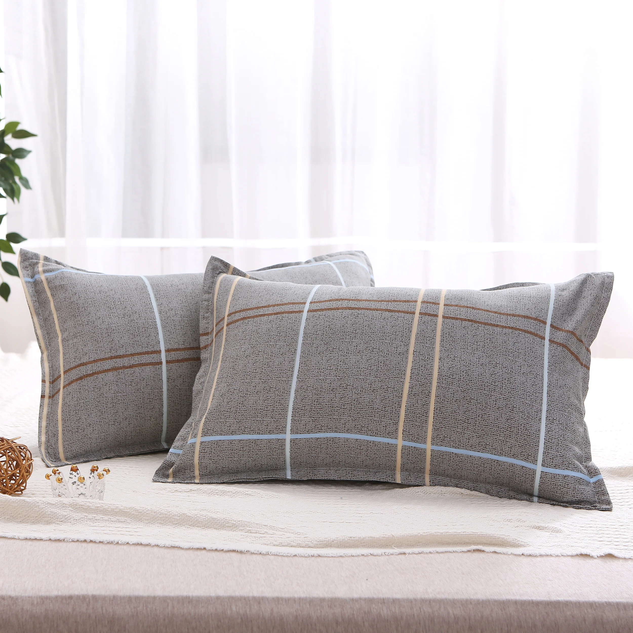 Cotton Striped Pattern Single Pillowcase Durable High Quality For Home ...