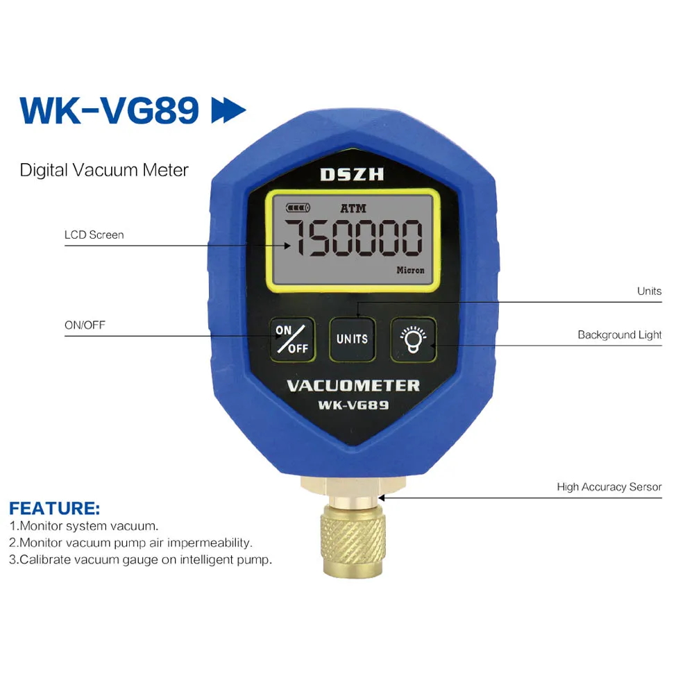 WK-VG89 Vacuometer - High Accuracy Digital Vacuum Meter