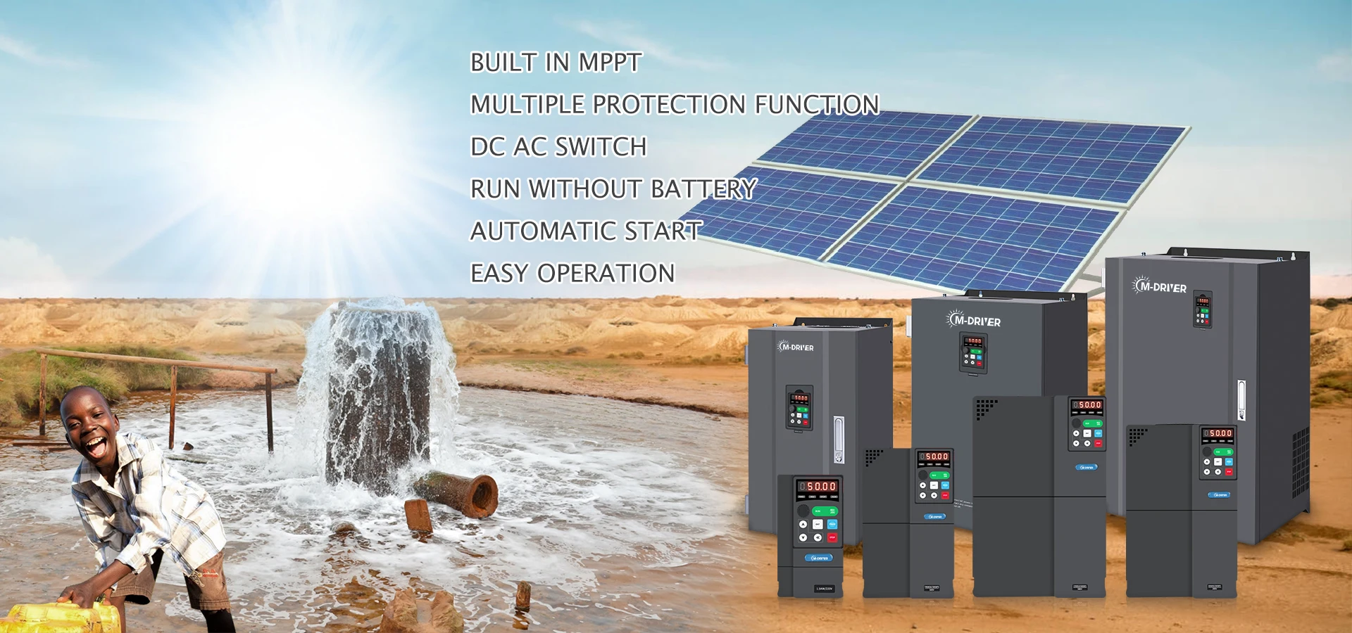 3 Phase 380V 110kw 132kw Solar Water Pump Inverter with MPPT