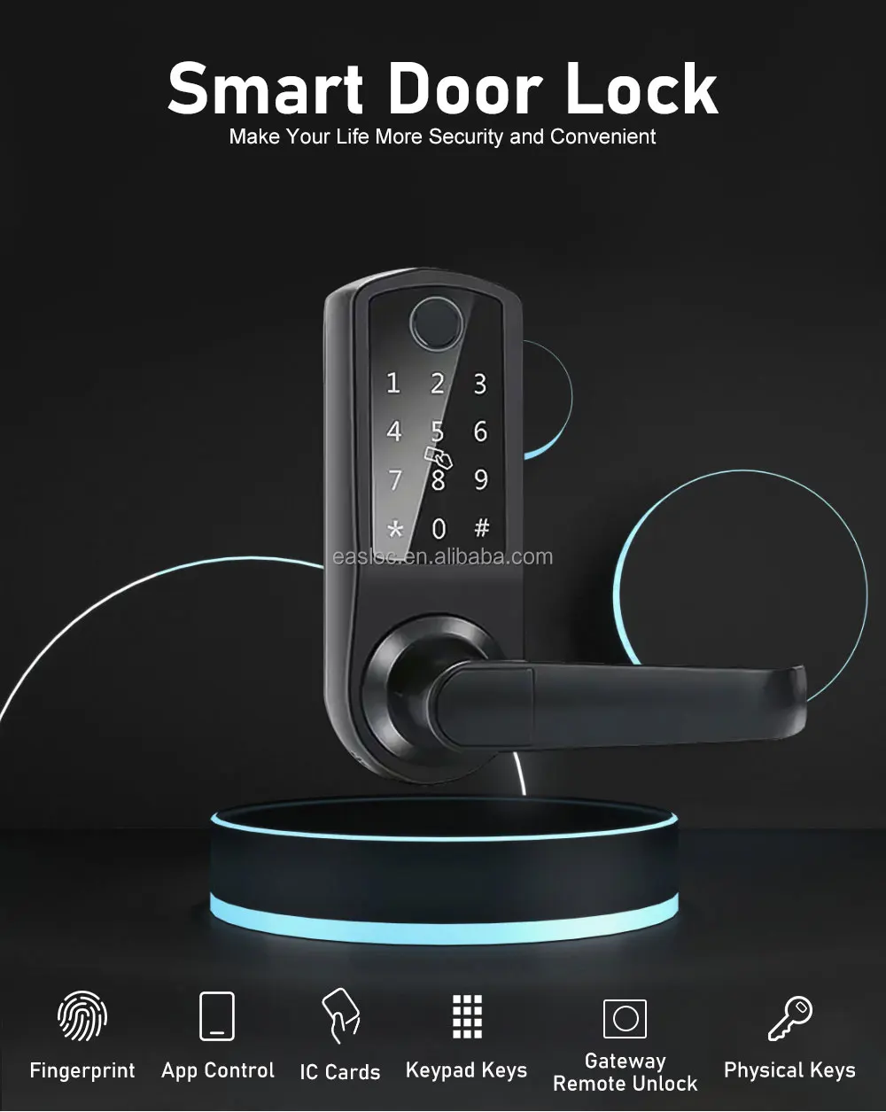 Easloc Ttlock Intelligent Fingerprint Smart Door Lock Deadbolt Lock ...